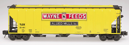 Atlas #6381 Wayne Feeds PS-4427 Low Side Covered Hopper (3-Rail) – TrainCellar