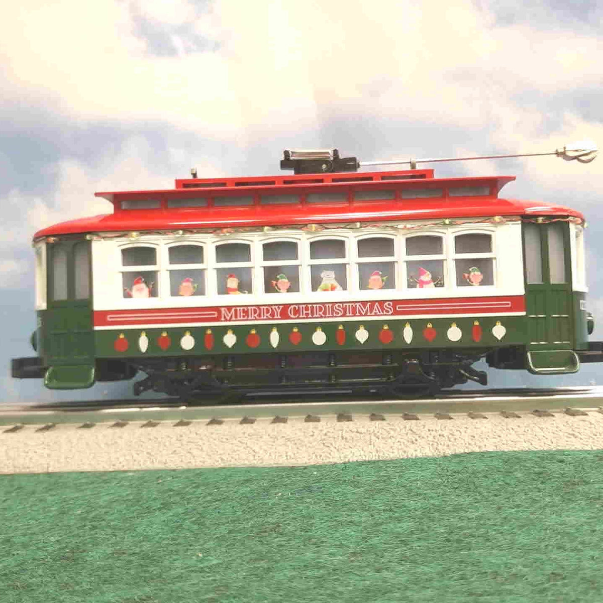MTH 30-5254 Bump-N-Go Christmas Trolley w/Multicolored LED Lights ...