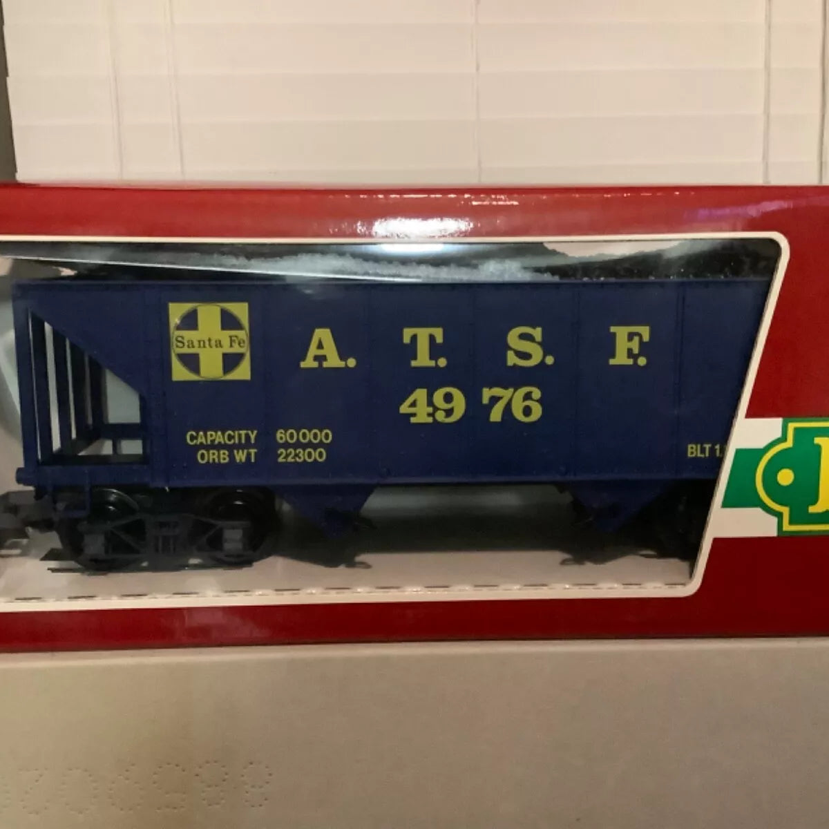 LGB G 4076 D 02 BLUE SANTA FE ATSF HOPPER G SCALE L/N In Original Box ...