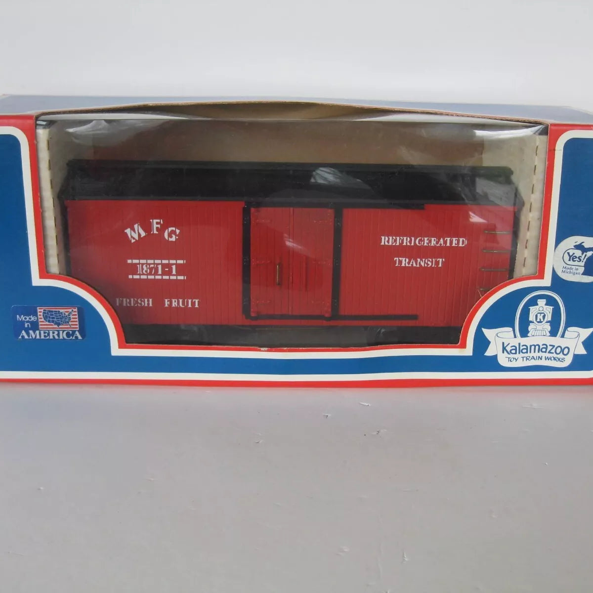 Kalamazoo Trains MFG Refrigerated Transit Car 1871-1 - Red – TrainCellar